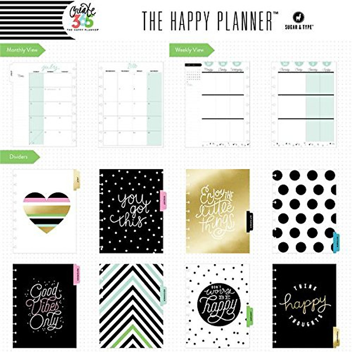 Me and My Big Ideas PLNR-22 Create 365 The Happy Planner, Sugar and Type, Jul 2016 - Dec 2017
