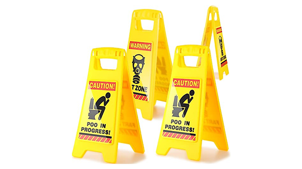 Funny Toilet Sign Set - Hilarious Bathroom Decor & Gag Gift