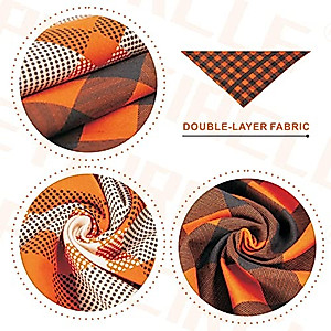 Dog Bandanas Fall 2 Pack,for Dog Birthday Party Double Layer Fabric pet Scarf Durable for Dog cat Birthday (Small, Orange)
