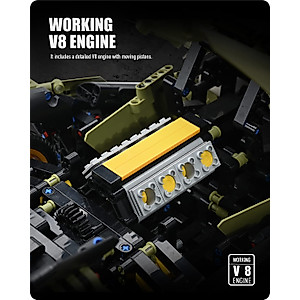 Nifeliz Super car V12 GT MOC Building Blocks and Construction Toy, Adult Collectible Model Cars Set to Build, 1:8 Scale Sports Car Model (2527 Pcs)