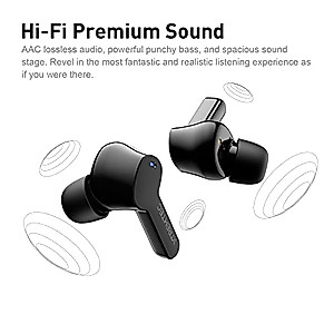 xtremtec Bluetooth Noise Cancelling Wireless Earbuds for iPhone/Android, in-Ear Sweatproof Stereo Bass Headphones, Immersive Sound Bluetooth 5.2 Earphones with Microphones,En-able Computer (Black)
