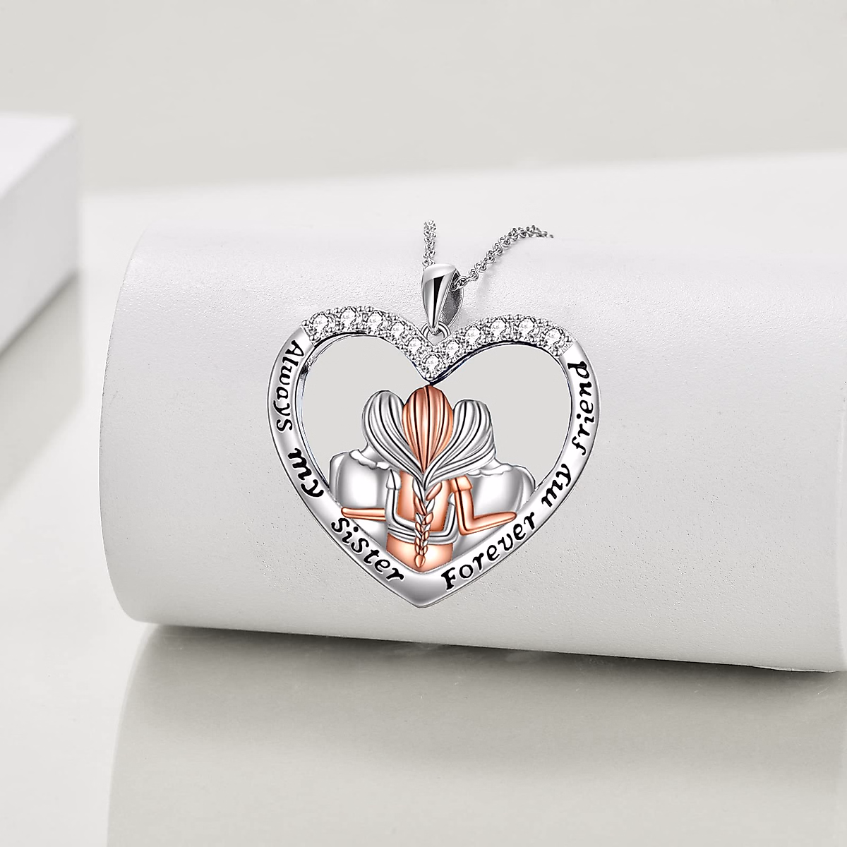 POPKIMI Gifts for Sister Sister Birthday Gifts from Sister Sister Necklace for 3 Sterling Silver Sister Necklace Always My Sister Forever My Friend Necklaces Sisters Jewelry for Sister 3 Sister Birthday Gifts from Sister Sister Pendant Necklace for Women