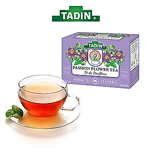 Tadin Passion Flower Herbal Tea. Caffeine Free. 0.84 oz. 24 Tea Bags. Pack of 3