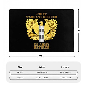 Army Retired Chief Warrant Officer Emblem Cw2 Area Rug Living Room Bedroom Kitchen Sofa Bedside Carpet Floor Mats 36"X24"