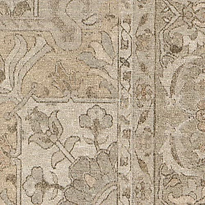 RUGGABLE Hendesi Heriz Washable Rug - Perfect Vintage Area Rug for Living Room Bedroom Kitchen - Pet & Child Friendly - Stain & Water Resistant - Cream 3'x5' (Standard Pad)