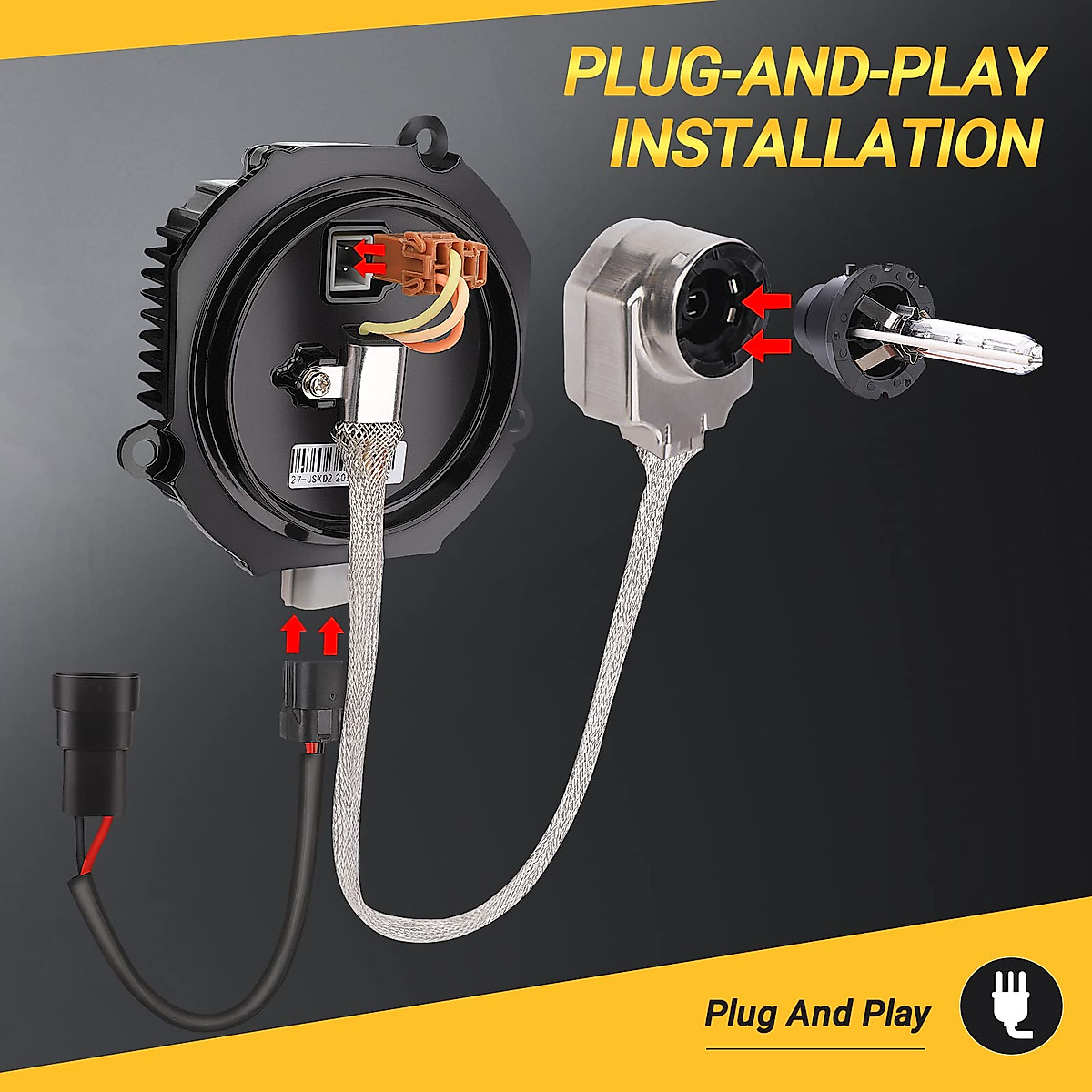 28474-89904 Xenon HID Headlight Ballast Control Unit with Igniter & D2S Bulb Compatible With Nissan 350z Altima Murano Rogue Infiniti G35 G37 Fx35 Qx56 -Replaces 28474-8991A NZMNS111LAN