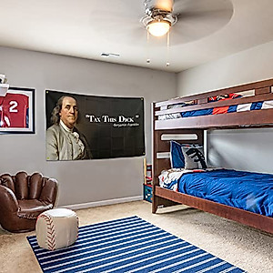 Benjamin Franklin Tax This Dick Flag Funny Flags for Room 3x5 Feet College Dorm Room Decor Man Cave Frat Wall Indoor Outdoor Flag