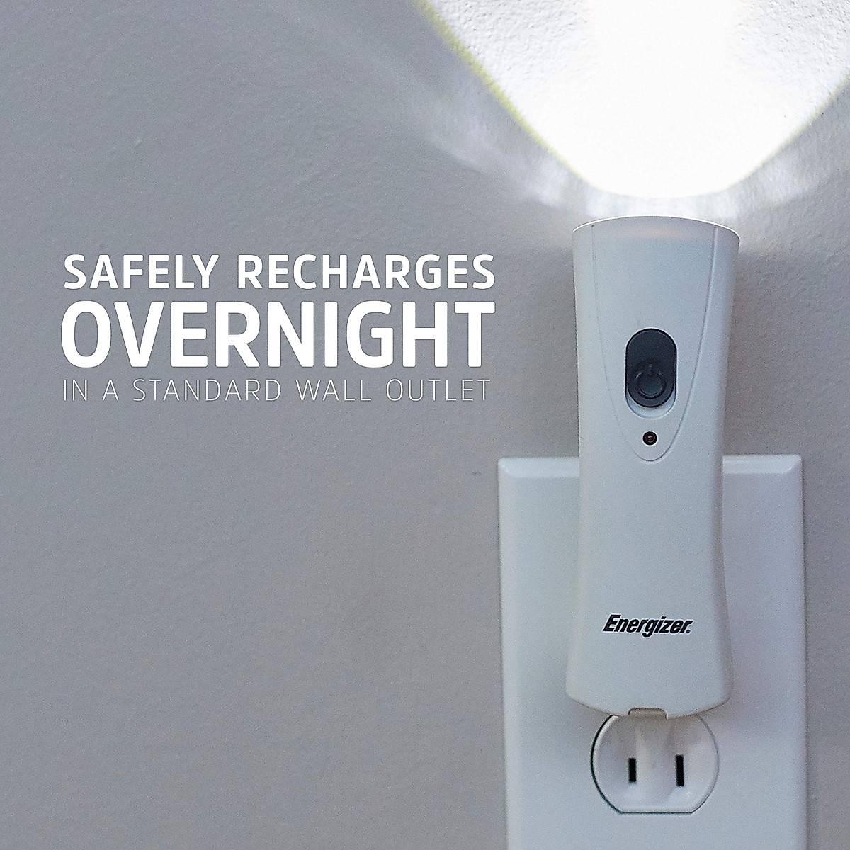 Energizer LED Rechargeable Plug-in Flashlights (3-Pack), Emergency Lights for Home Power Failure Emergency, Safety Plug-in Power Outage Light, Great for Hurricane Supplies, Black Outs, Power Failure