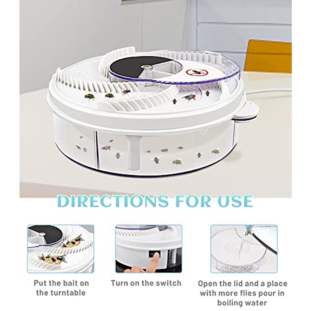Yaciw Electric Fly Trap, Fly Trap Pest Device Insect Catcher Automatic Flycatcher Fly Trap Pest Reject Control Catcher Insect Repellents Tools