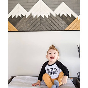 Boy First Birthday Shirt 1st Birthday Boy Outfit Wild One (Black 12 Months)