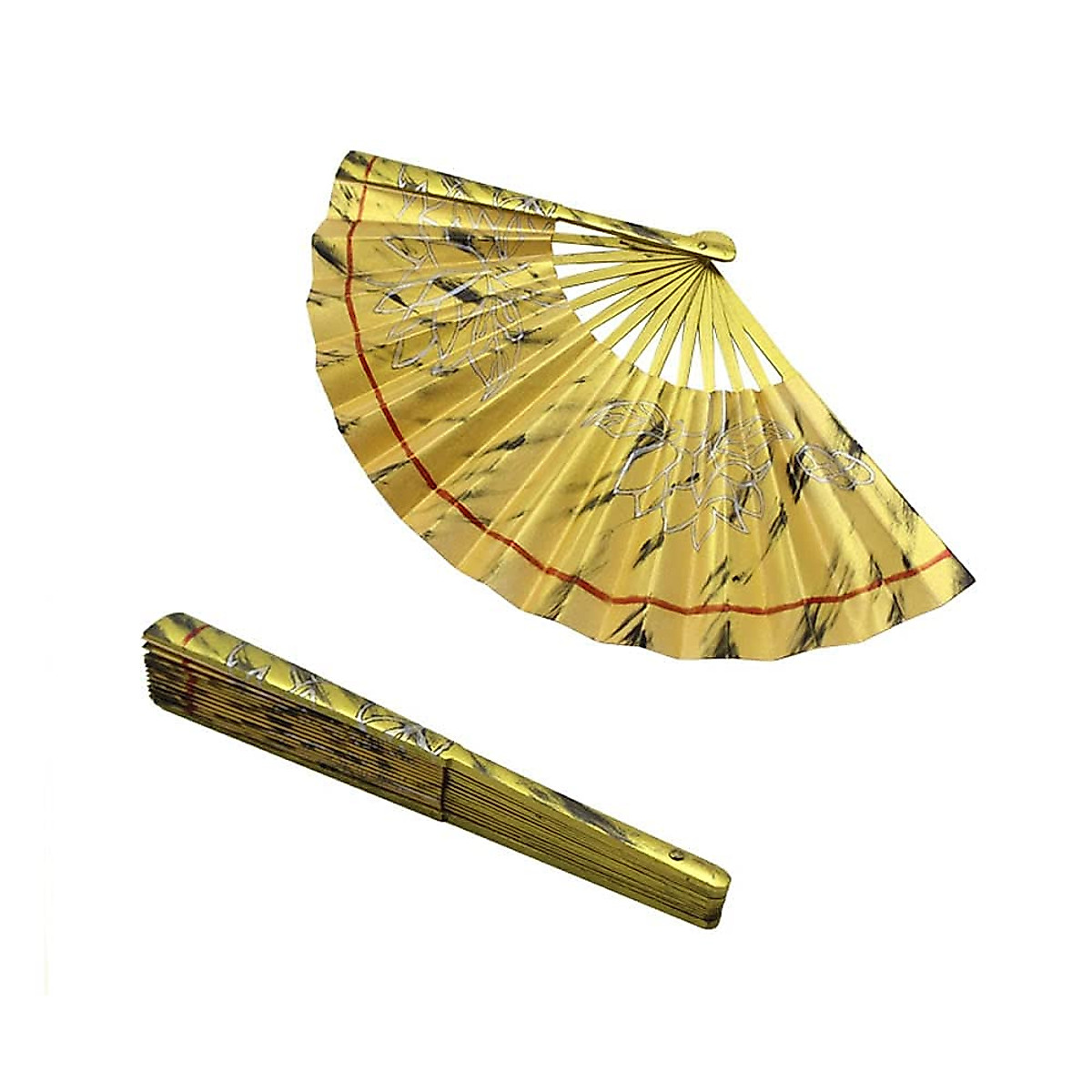 PPONE Douma Cosplay Fan with Douma Keychain Anime De-mon Slay-er Costume Prop Folding Fan Pendant (2PC fan)