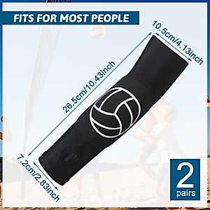 Minatee Volleyball Arm Sleeves Passing Hitting Forearm Sleeves with Protection Pads and Thumb Hole(2 Pairs,12 Inch)
