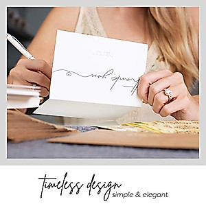 120 Blank Wedding Thank You Cards - Personalized Greetings, Gratitude Letter & Wedding Thank You Cards From The New Mr and Mrs - Wedding Thank You Notes with Kraft Envelopes & Stickers - 4x6", 120 Pack