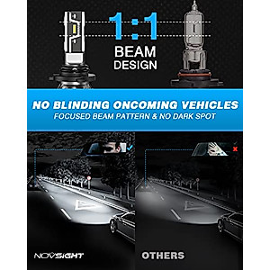 NOVSIGHT 9005 9006 Led Headlight Bulbs Combo 300% Brightness 9005/HB3 High Beam 9006/HB4 Low Beam 1:1 Mini Size Headlight Conversion Kits 6500K Cool White Replacement Headlights Halogen, Pack of 4