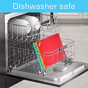 4 Pieces Flexible Cutting Boards, BPA Free Plastic Cutting Boards for Kitchen, Non Slip Cutting Mat for Meat and Vegetables