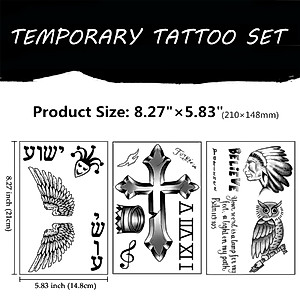 CARGEN Celebrity Life-Size Temporary Tattoos - Realistic Singer J.B Life-Size Temporary Tattoo Chest Back Arm Face Sleeves Fake Tattoo Stickers for Fans for Men Women for Boys Girls for Concert Party