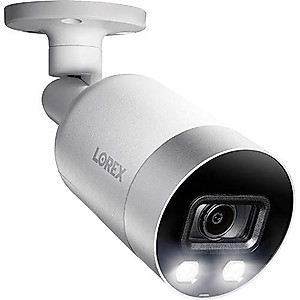 Lorex E891AB Indoor/Outdoor 4K Ultra HD Smart Deterrence IP Security Bullet Camera, 150ft IR Night Vision, Color Night Vision, Audio, Only Camera No Cable (Renewed)