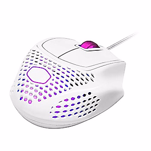 Cooler Master MM720 White Glossy Lightweight Gaming Mouse with Ultraweave Cable, 16000 DPI Optical Sensor, RGB and Unique Claw Grip Shape