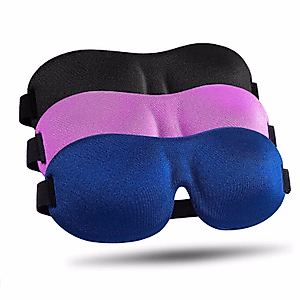 LKY DIGITAL Sleep Mask for Side Sleeper 3 Pack, Blackout 3D Eye Mask for Sleeping, Night Blindfold for Men Women