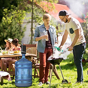 5 Gallon Electric Portable Water Dispenser, Universal USB Charging Water Bottle Pump, 5 Gallon Jug Water Dispenser with Silicone Cap - Black