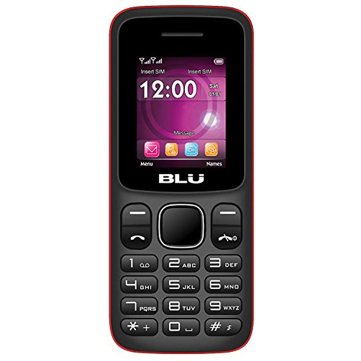 BLU Z4 Z190 Unlocked GSM Feature Phone w/Built-in Flashlight - Red