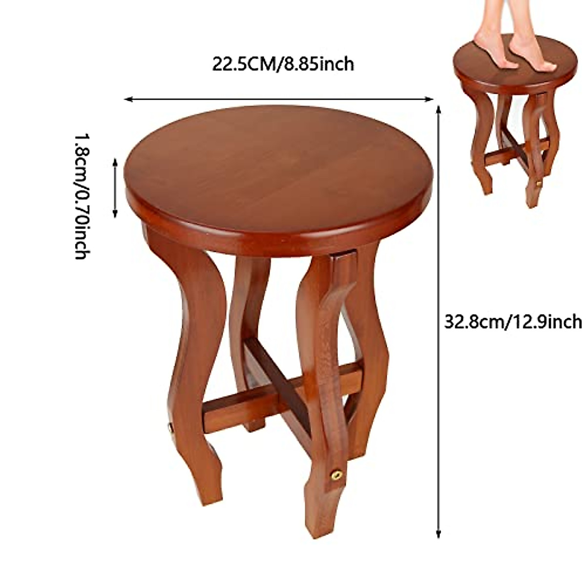 ACXFOND Step Stool Bamboo Wooden Step Stool for Adults and Kids Stepping Stool Supports 300 lbs Kitchen Bathroom Bedroom Bamboo Wooden Foot Stool