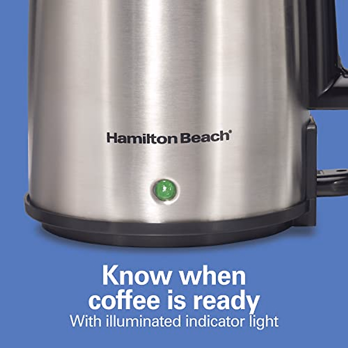 Hamilton Beach 12 Cup Electric Percolator Coffee Maker with Cool Touch Handle, Easy Pour Spout, Stainless Steel (40614RN)