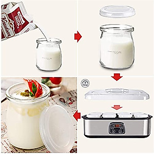 Yogurt maker, Automatic Digital Yogurt Maker Machine with LCD Display, 8 Glass Jars 48 Ozs, Stainless Steel Design,Auto Temp Control