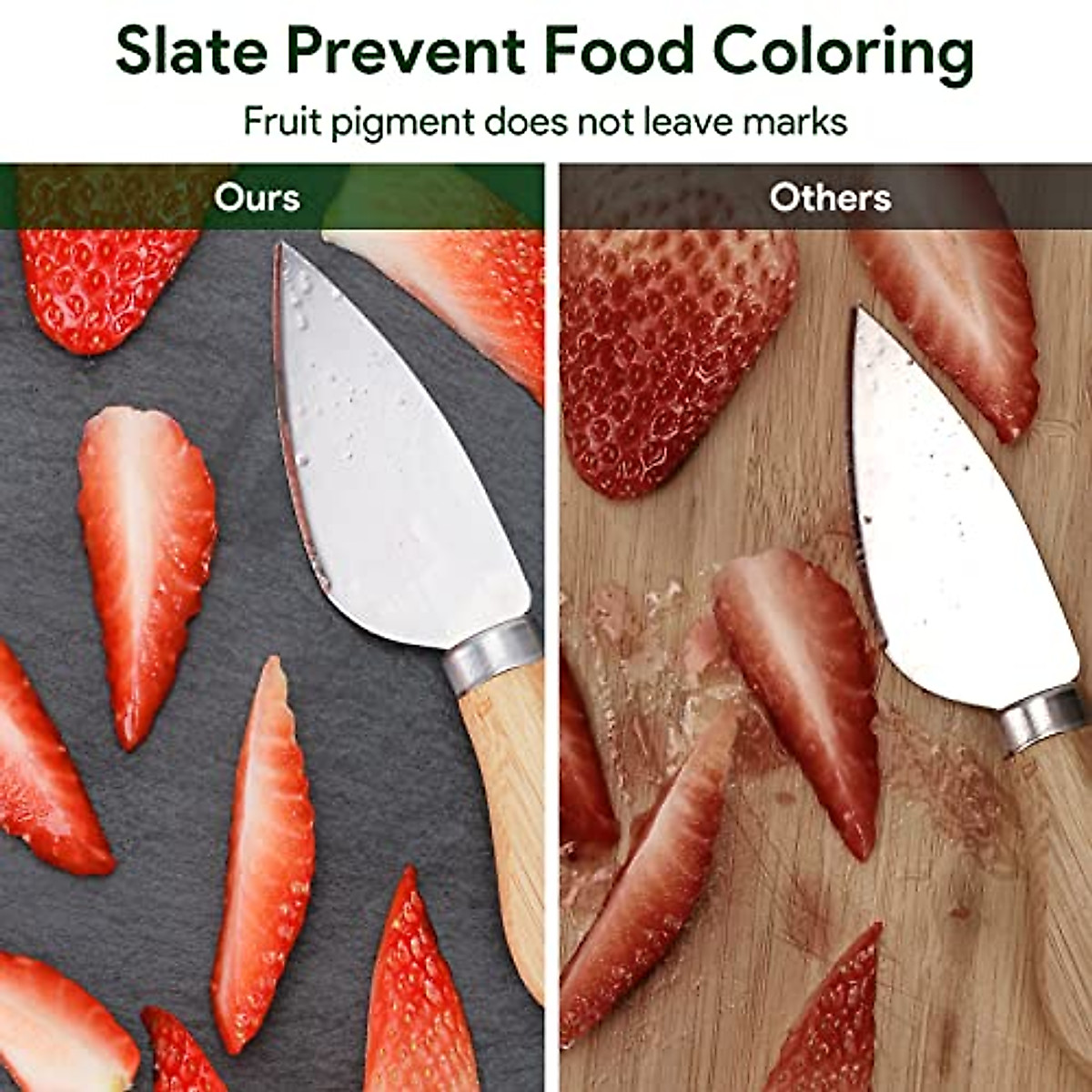 Easoger Large Charcuterie Board (28"×13"×1.6") with 2 Drawers, Bamboo Cheese Board with Knife Set, 2 Ceramic Bowl, Cutting Protection Natural Slate and Non-slip Feet, ideal for Housewarming Gift