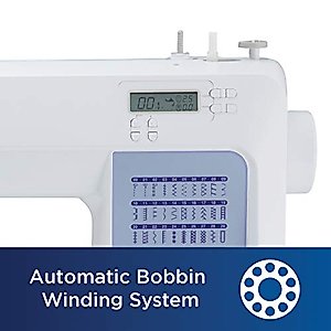 Brother CS5055 Computerized Sewing Machine, 60 Built-in Stitches, LCD Display, 7 Included Feet, White