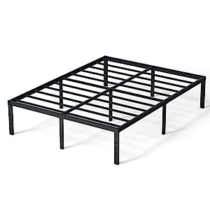 Maenizi Full Size Bed Frame No Box Spring Needed, 16 Inch Heavy Duty Metal Platform Bed Frame Full Support Up to 3000 lbs, Easy Assembly, Noise Free, Black
