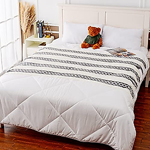 Quinnsus Knit Throw Blanket for Bed, Soft Lightweight Decorative Bed Throw Blankets, Jacquard Textured Boho Summer Throw Blanket with Tassels for Bed, Sofa and Living Room (Grey, 50 x 60 inches)