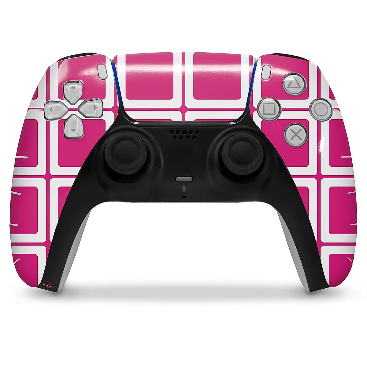 WraptorSkinz Skin Wrap compatible with Sony PS5 DualSense Controller Squared Fushia Hot Pink (CONTROLLER NOT INCLUDED)