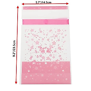 Bitray 50pcs Drawstring Gift Bags Sakura Pattern Candy Cookies Treat Bags for Christmas,Birthday,Wedding