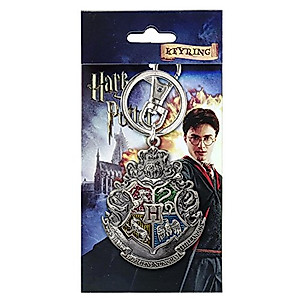 Harry Potter Hogwarts School Crest Pewter Keychain,Multi-colored
