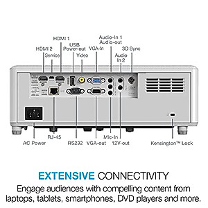 Optoma ZH406STx Short Throw Full HD Professional Laser Projector | DuraCore Laser Technology | High Bright 4,200 Lumens | 4K HDR Input | Four Corner Image Adjustment | Network Compatible