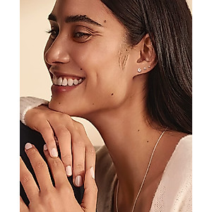 Earrings for Women, 8 Pairs Stud Earrings Set for Men, COMOSO 18K White Gold Plated S925 Sterling Silver Cubic Zirconia Earrings Studs 3-6mm, Birthday Christmas Gift