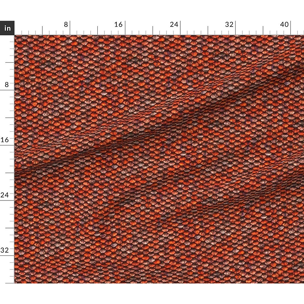 Spoonflower Fabric - Mermaid Scales Orange Fish Scale Skin Tail Printed on Petal Signature Cotton Fabric by The Yard - Sewing Quilting Apparel Crafts Decor