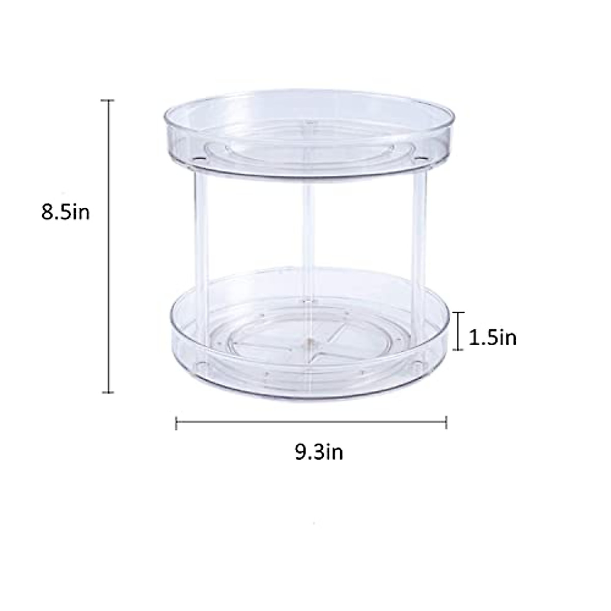 yulumaoyi Lazy Susan Turntable for Cabinet Plastic Clear 2 Tier Lazy Susan Cabinet Organizer Removable AKA-PL-398 not