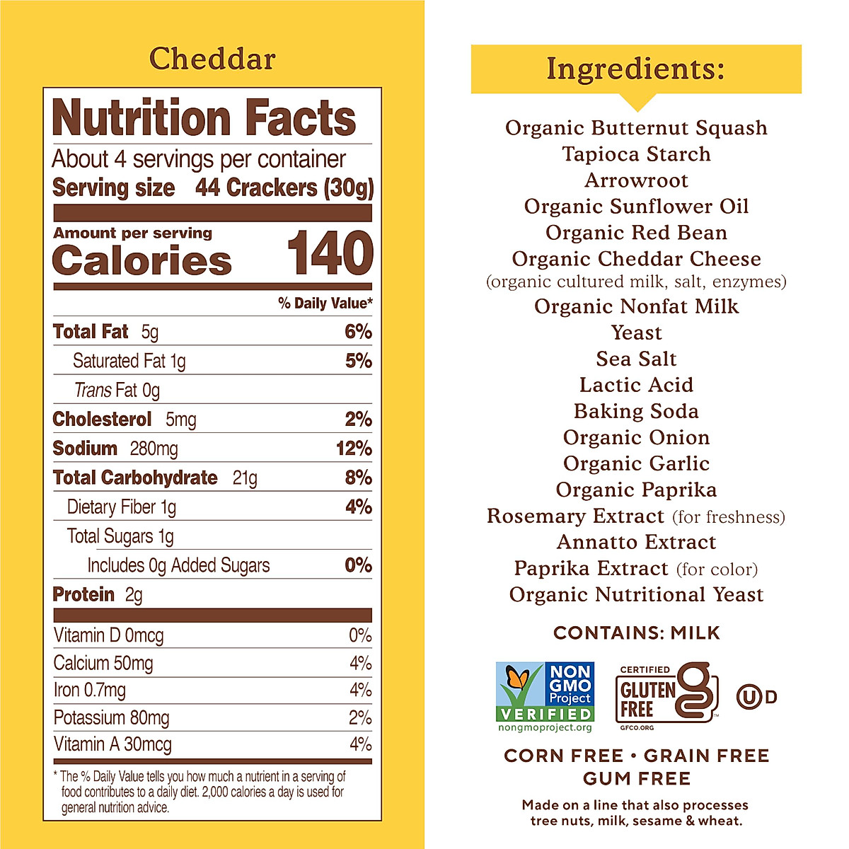 Simple Mills Pop Mmms Cheddar Baked Snack Crackers, Gluten Free, 4 Ounce (Pack of 1)