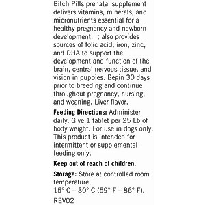 Bitch Pills - Pregnant Dog Prenatal Vitamins - 45 Tablets