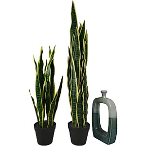 Ailimama Artificial Snake Plant 27 in Green Fake Sansevieria , Perfect Faux Plants for Home Garden Office Store Decoration
