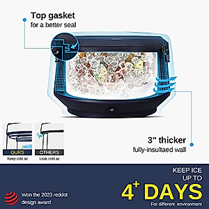 East Oak Cooler, 25 Qt Ice Chest, 28 Cans Portable Cooler with Removable Lid, Outdoor Cooler with Draining, Insulated Rotomolded Cooler,  Ice Cooler, Sealed Ice Chest for Camping, Picnic