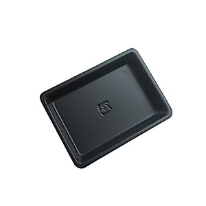 100 pcs Mini 2.95"x2.16" Dipping Sauce Dishes, Plastic Disposable Rectangular Black Soy Sauce Plate Set, Condiment Serving tray, Seasoning Platter, Appetizer Bowel -for Sushi Mustard Vinegar Soy BBQ