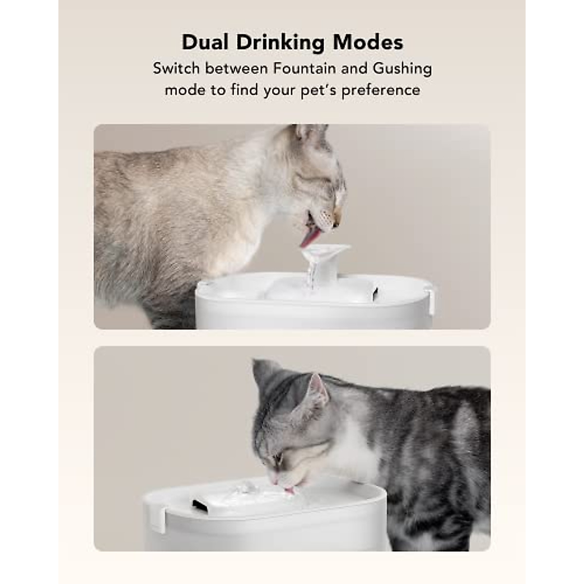 PETLIBRO Cat Water Fountain with Wireless Pump, 2.5L/84oz Dockstream Automatic Pet Water Fountain, Easy to Clean & Assemble, BPA-Free Cat Fountain Water Bowl, Dog Water Dispenser with Two Flow Modes