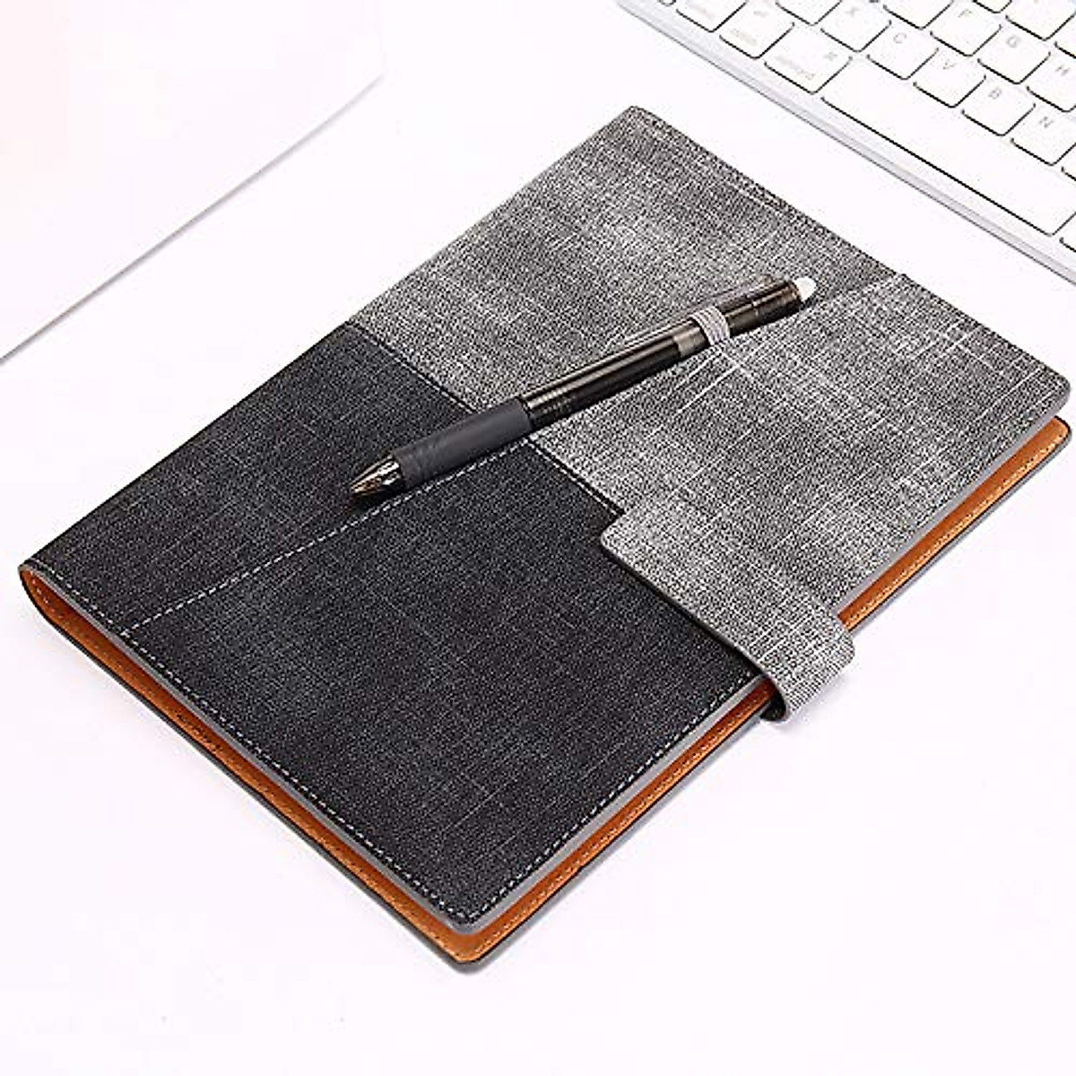 Smart Reusable Notebook with A Pen, A5 Waterproof Erasable Smart Notebook Repeating Loose Leaf Diary Stone Paper Business Notebook 10ml (BK)