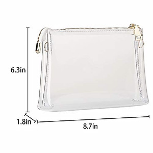 Y&R Direct 3 in 1 Clear Crossbody Bag with Zipper Closure Stadium Approved Clear Purse for Sports Concert Prom Party Present