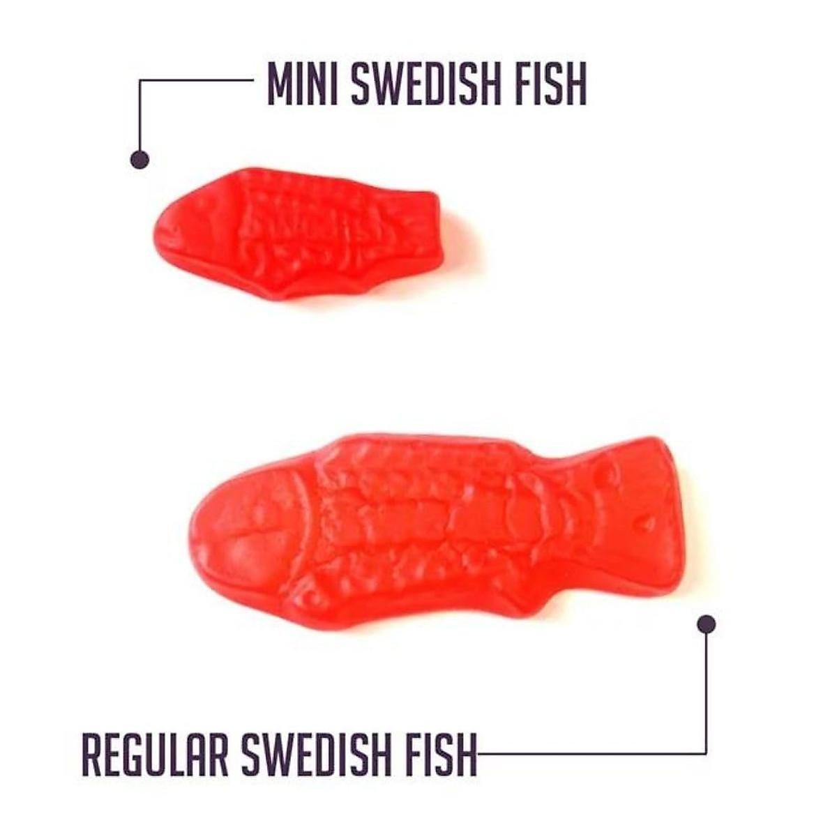 Swedish Mini Fish Candy Soft & Chewy - 3 Pound Bulk Pack of Red Swedish Fish