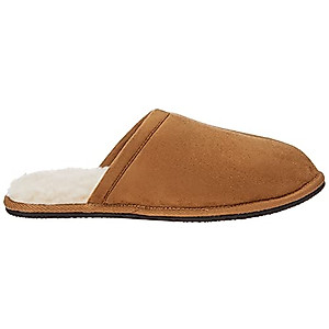 Amazon Essentials Men's Cozy Slipper, Chestnut Brown Microsuede, 10