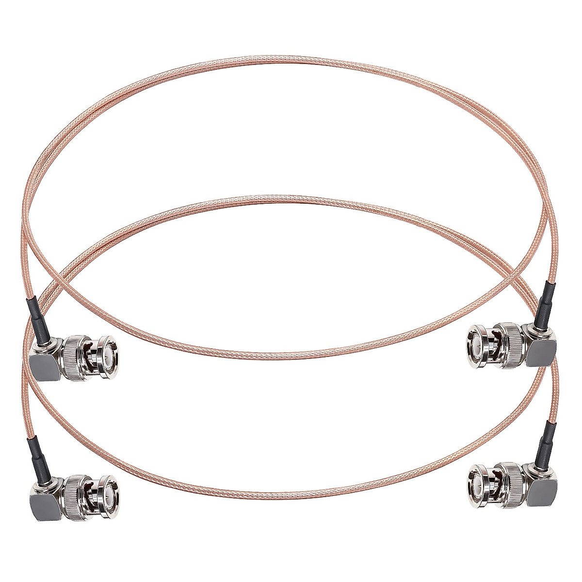 TUOLNK BNC Cable RG316 BNC Male Right Angle to BNC Male Right Angle Coaxial Cable for CCTV HD SDI Cable 3.28ft (1M) 50Ohm BNC Elbow 90 Degree Extension Cable 2 Pack